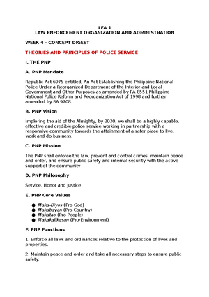 Law Enforment Organization and Administration I - LAW ENFORCEMENT ...