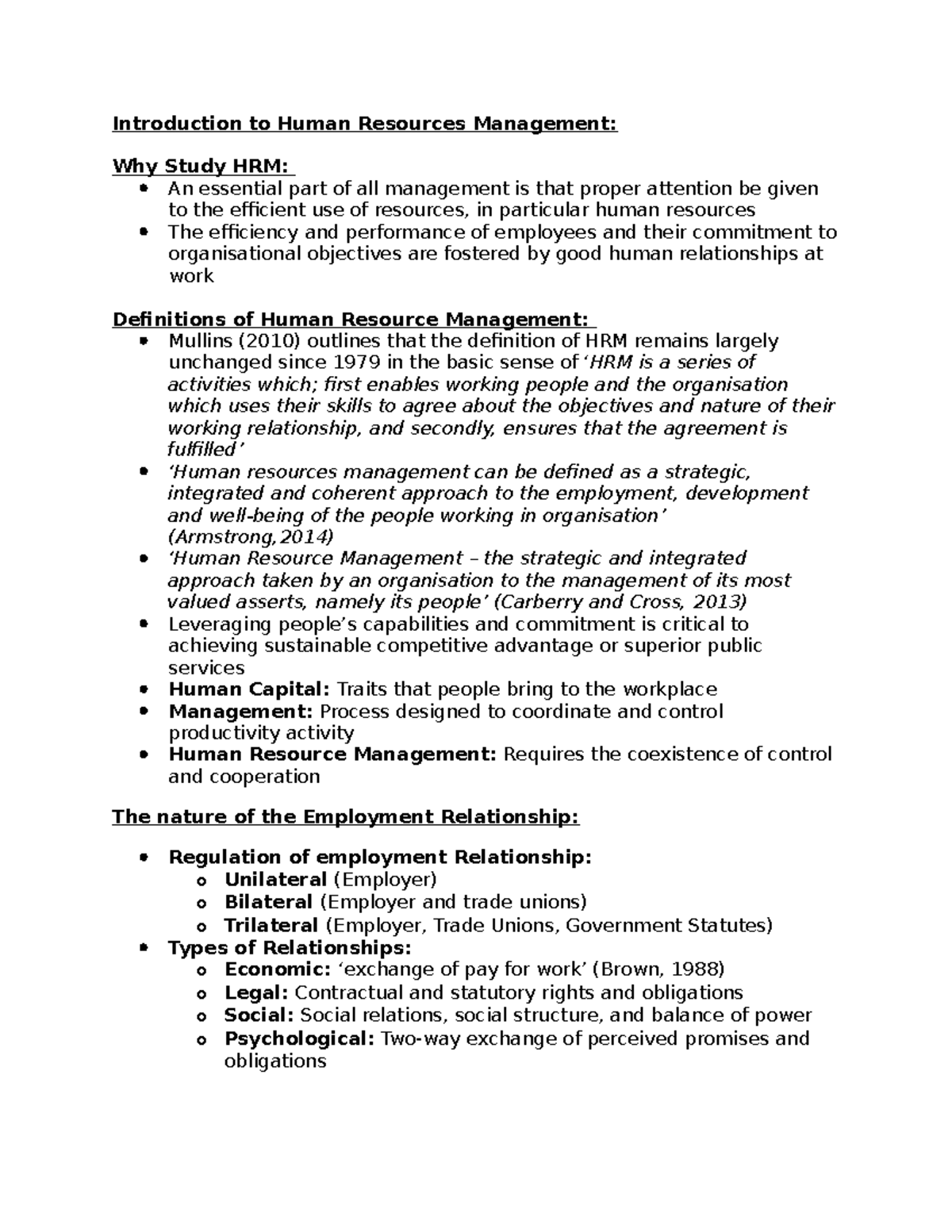1. Introduction to Human Reasource Mangement - Introduction to Human ...