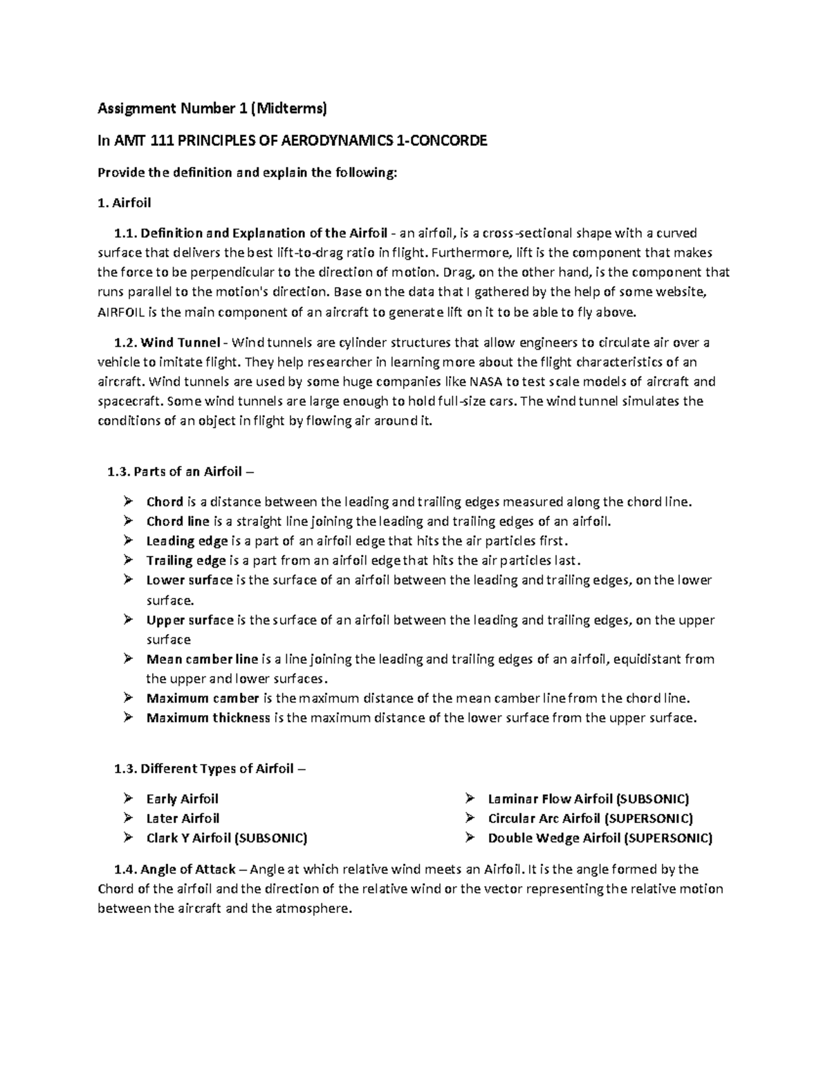 Aero. Assignment Number 1 Midterms. Manabat, Lionheart T - Assignment ...