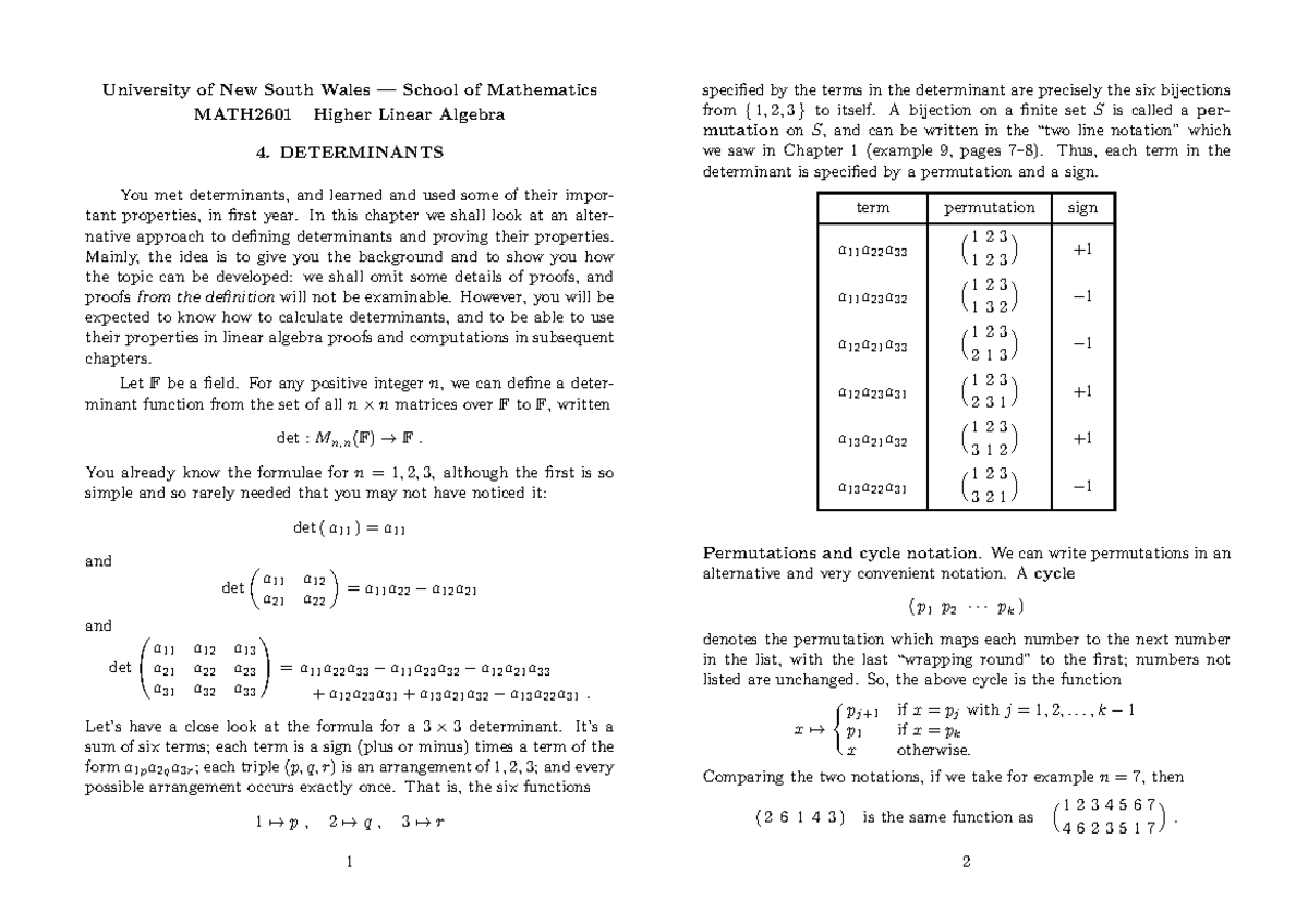 Chapter 4 - DD Angell - University of New South Wales — School of Mathematics MATH2601 Higher ...
