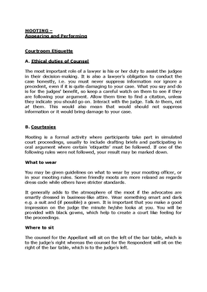 Sample Speaking Notes AND FULL Speach - Mooting - Studocu