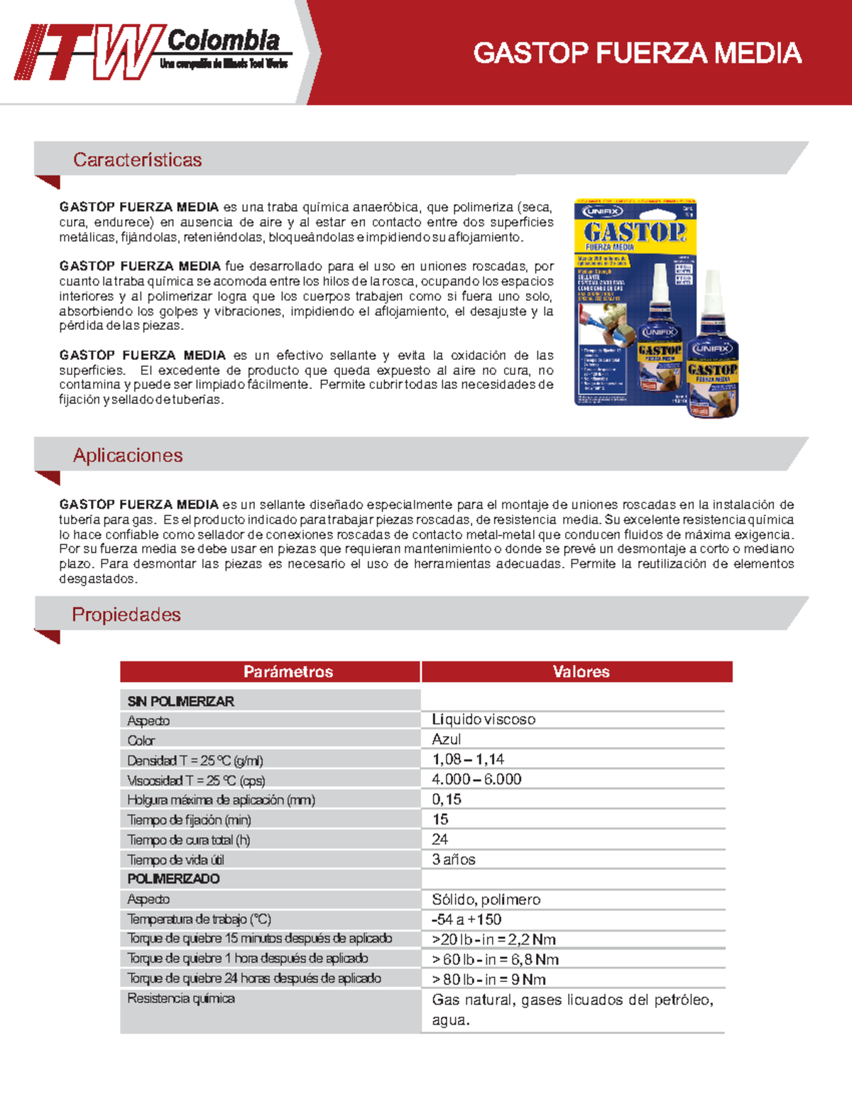 FT-Gastop Fuerza Media - GASTOP FUERZA MEDIA es una traba química ...