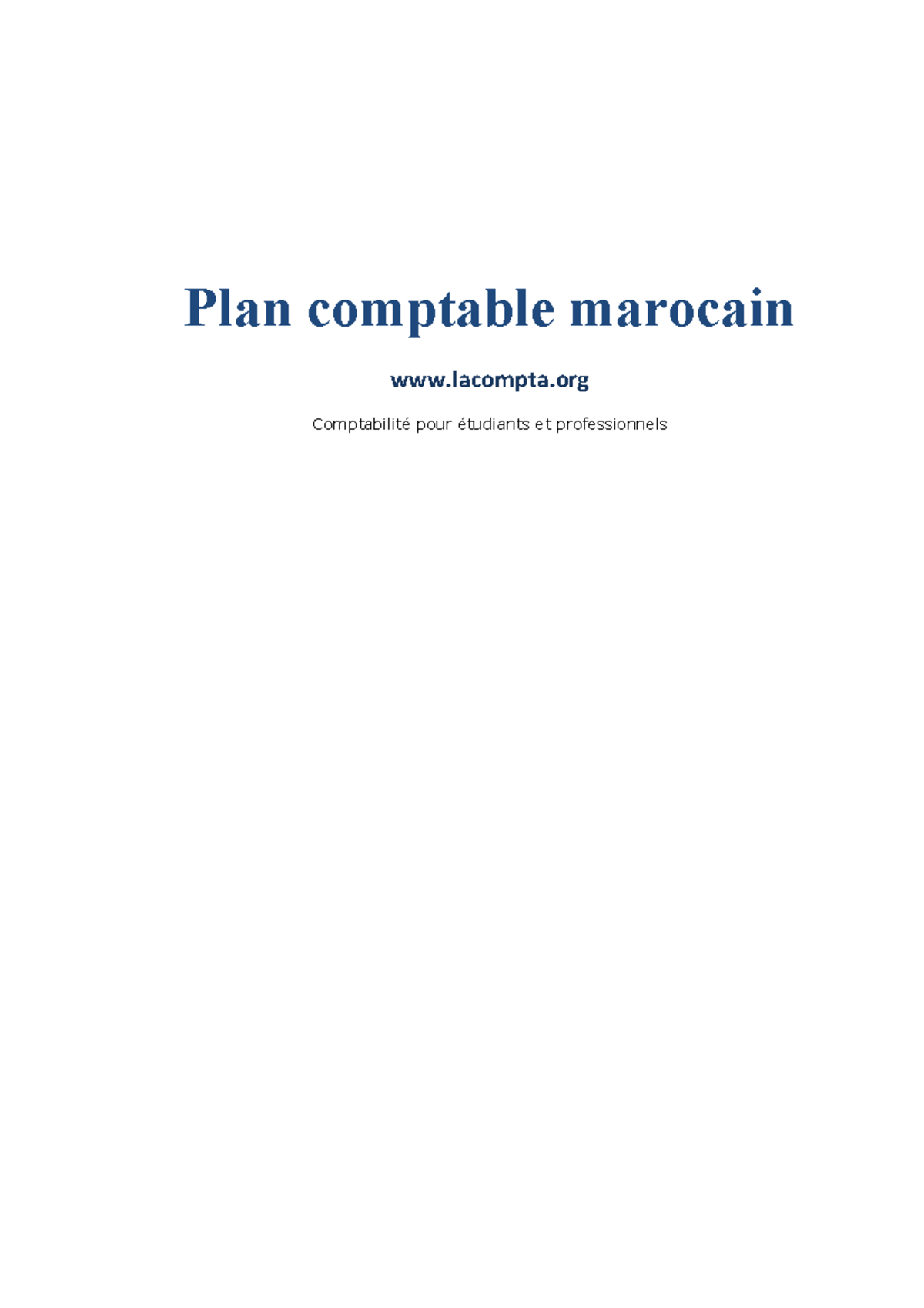 PCG - plan comptable generale - Plan comptable marocain lacompta Comptabilité pour étudiants et ...