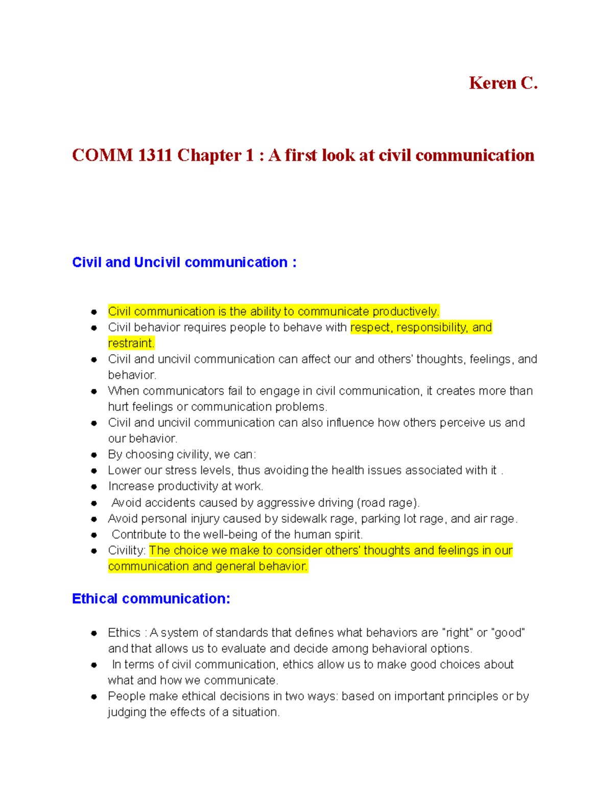 COMM1311 - A great class! - Keren C. COMM 1311 Chapter 1 : A first look ...
