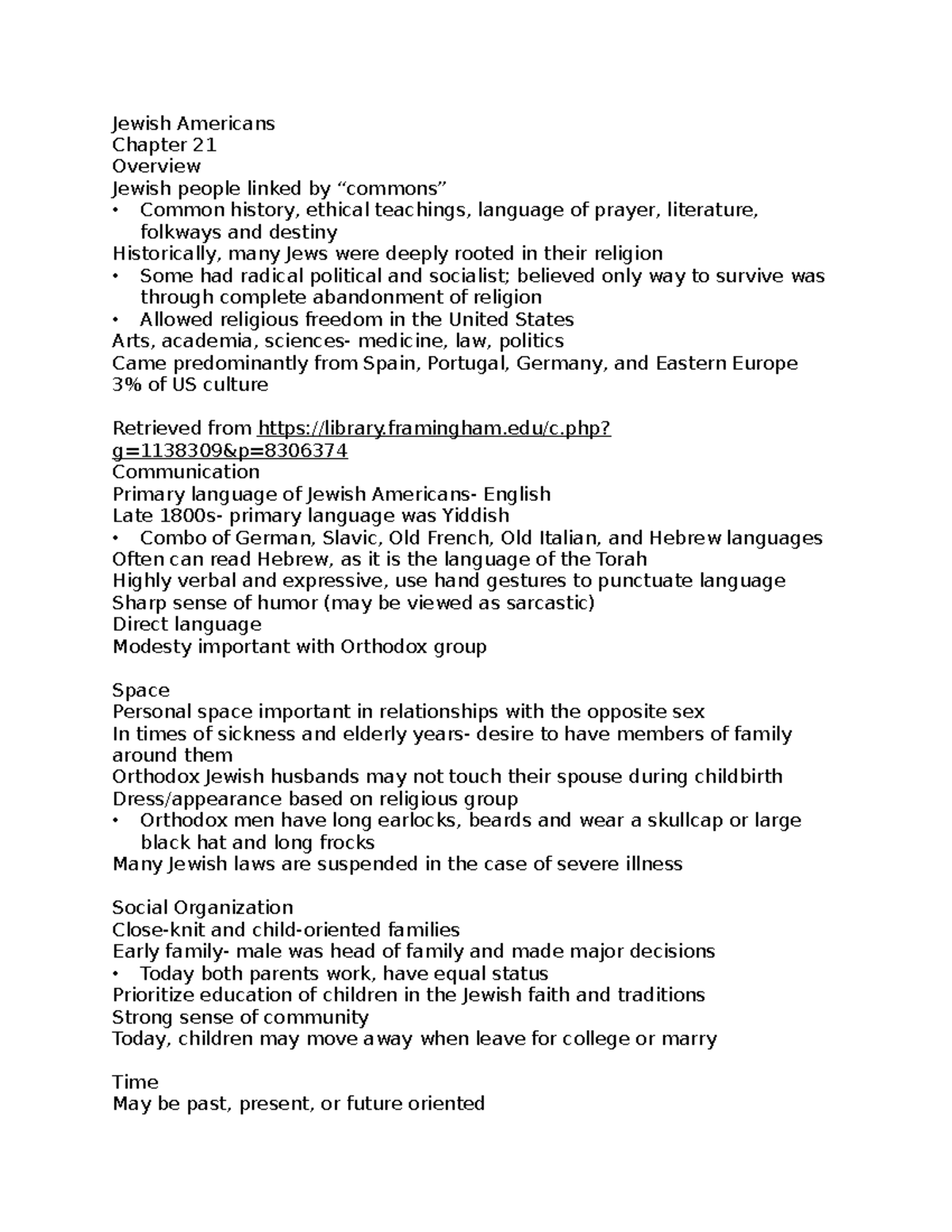 Jewish Americans - Notes - Jewish Americans Chapter 21 Overview Jewish ...