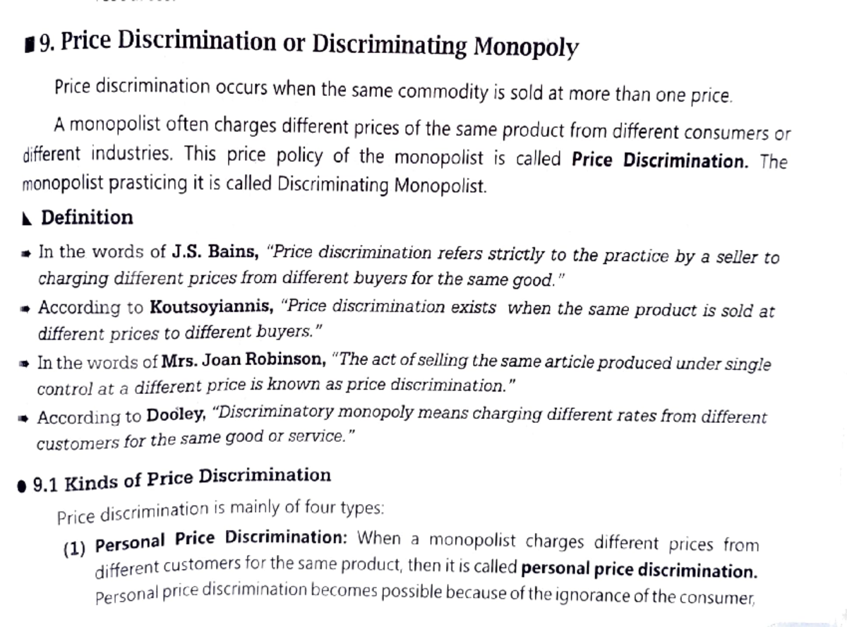 Price discrimination - Price Discrimination or Discriminating Monopoly ...