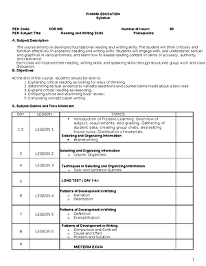 COR 004 SAS 1 9 - COR 004 SAS 1 9 - COR 004:PAGBASA AT PAGSUSURI NG IBA’T IBANG TEKSTO TUNGO SA ...