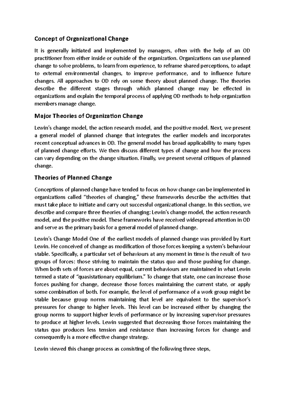 Concept of Organizational Change - Organizations can use planned change ...