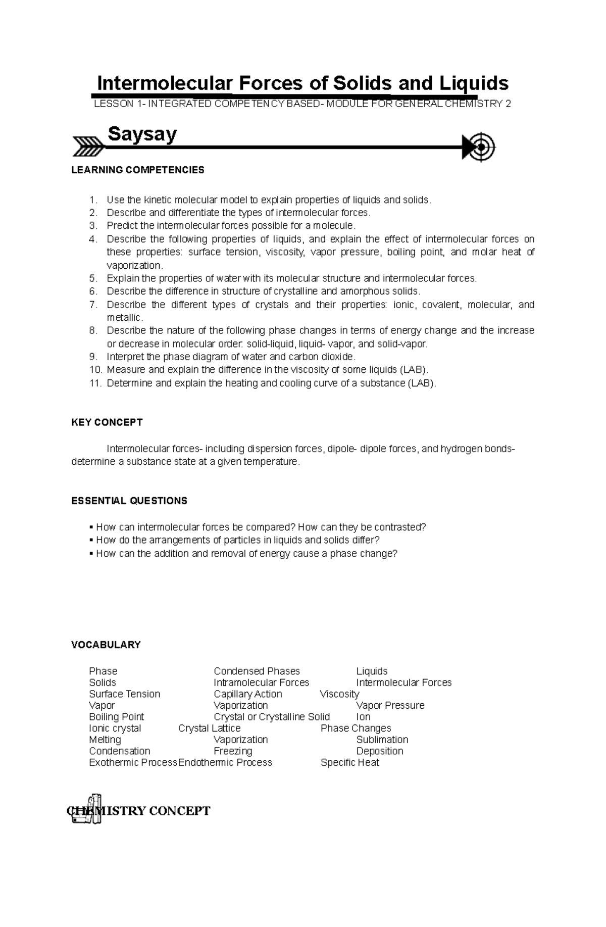 Chem 1 - general chemistry 1 - Intermolecular Forces of Solids and ...
