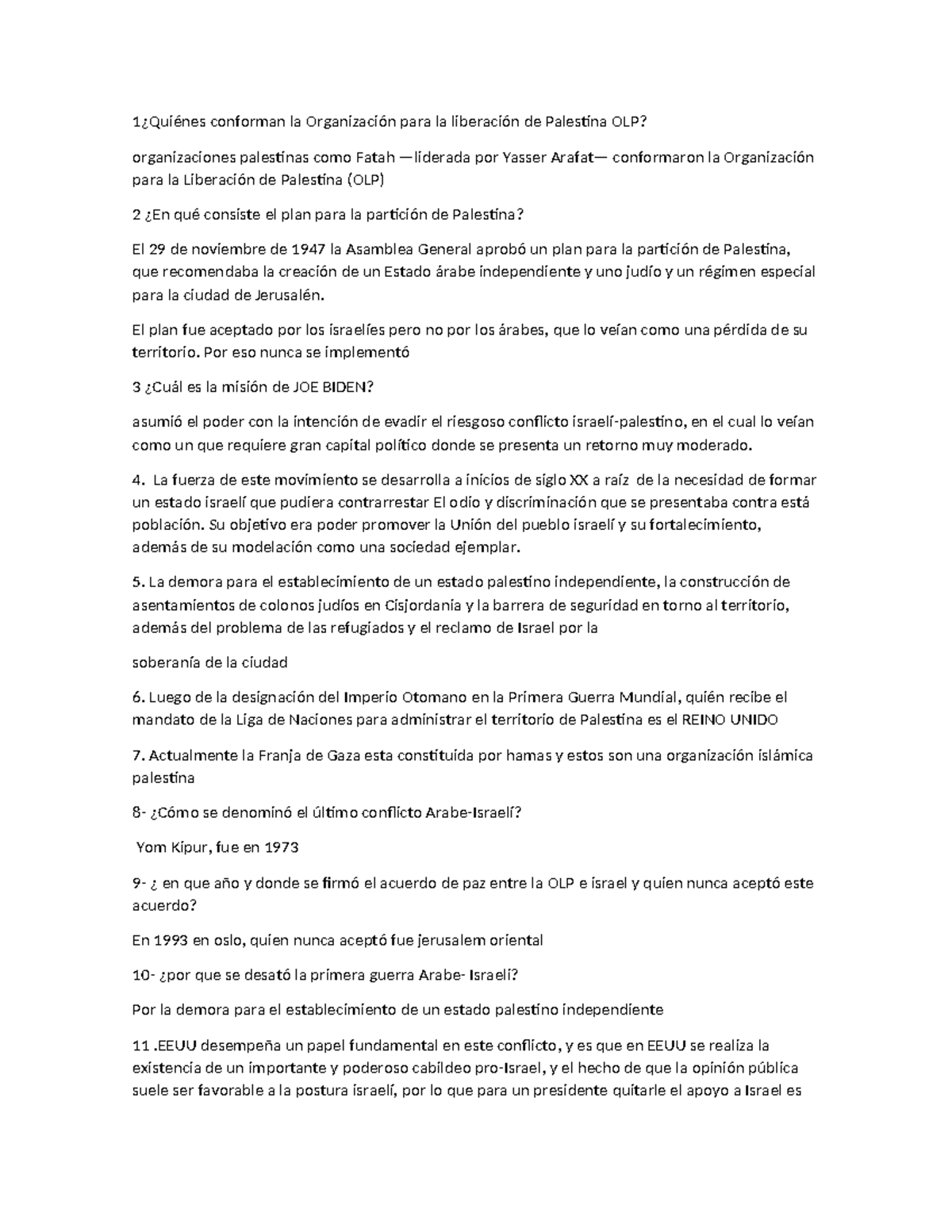 Electiva - 1¿Quiénes conforman la Organización para la liberación de ...