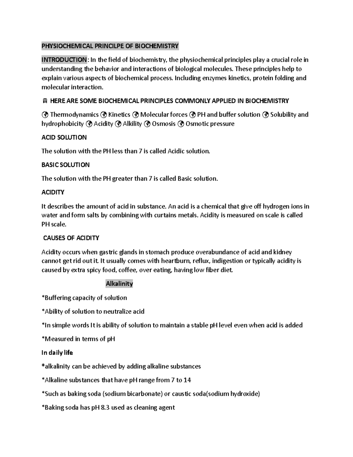 Physiochemical principles of biochemistry - PHYSIOCHEMICAL PRINCILPE OF ...