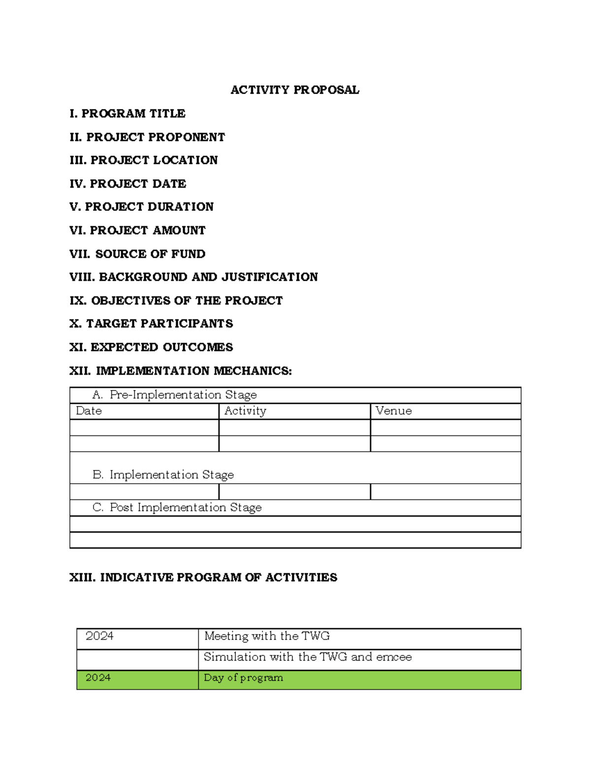 Activity Proposal - ACTIVITY PROPOSAL I. PROGRAM TITLE II. PROJECT ...