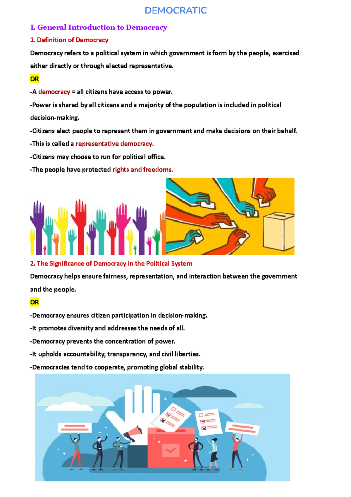 Democratic- Presentation - DEMOCRATIC I. General Introduction to ...