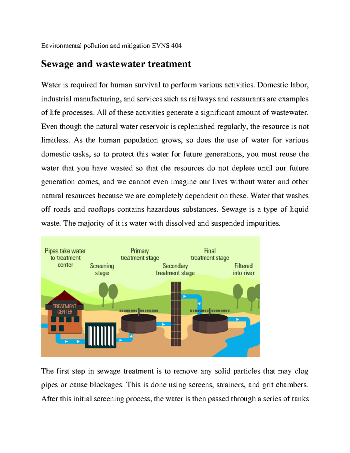 Sewage and wastewater treatment - Environmental pollution and ...