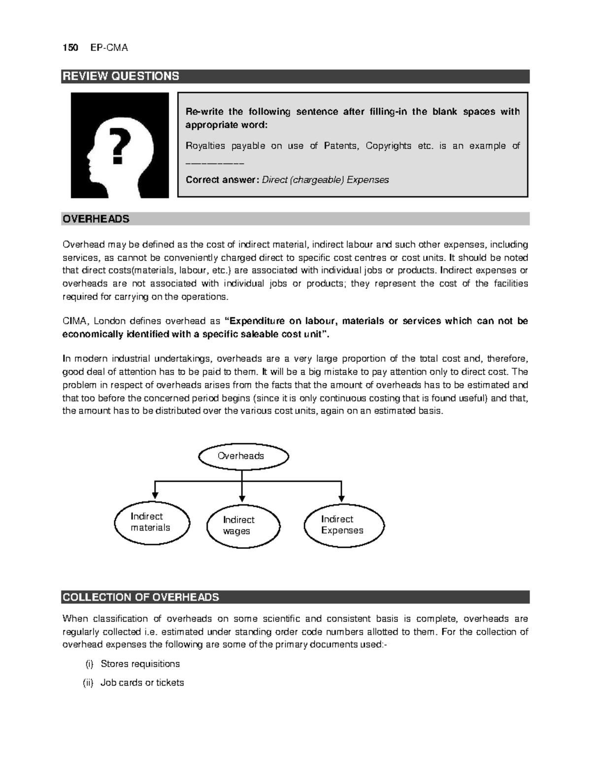 Cost Accounting- Collection OF Overheads - 150 EP-CMA REVIEW QUESTIONS ...