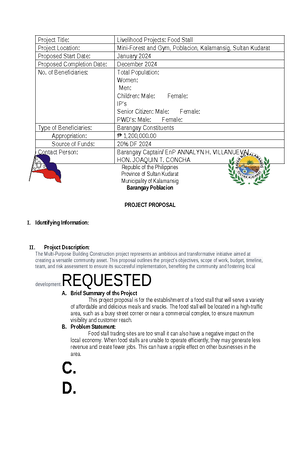 Mortuary - project proposal - Project Title: Rehabilitation of MP ...