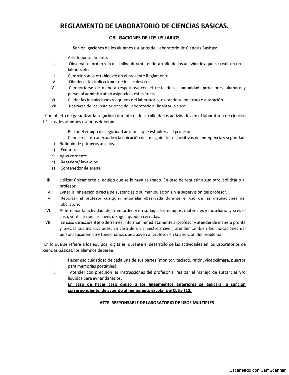 Reglamento DE Laboratorio Ciencias Basicas-1(1) - Química II - Studocu