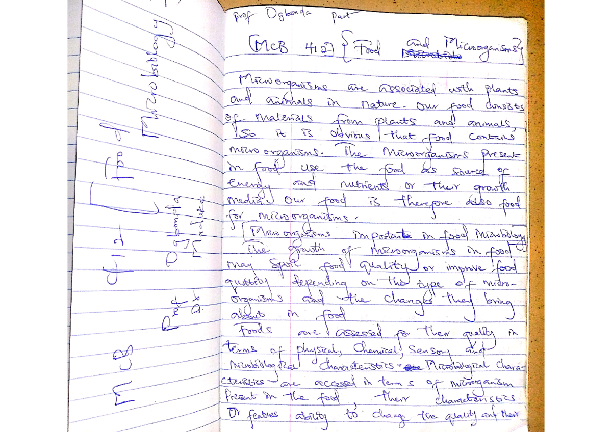 Mcb 412 Prof Ogbonda Notes Prof Ogbonda Part 0 Mcb I Food And