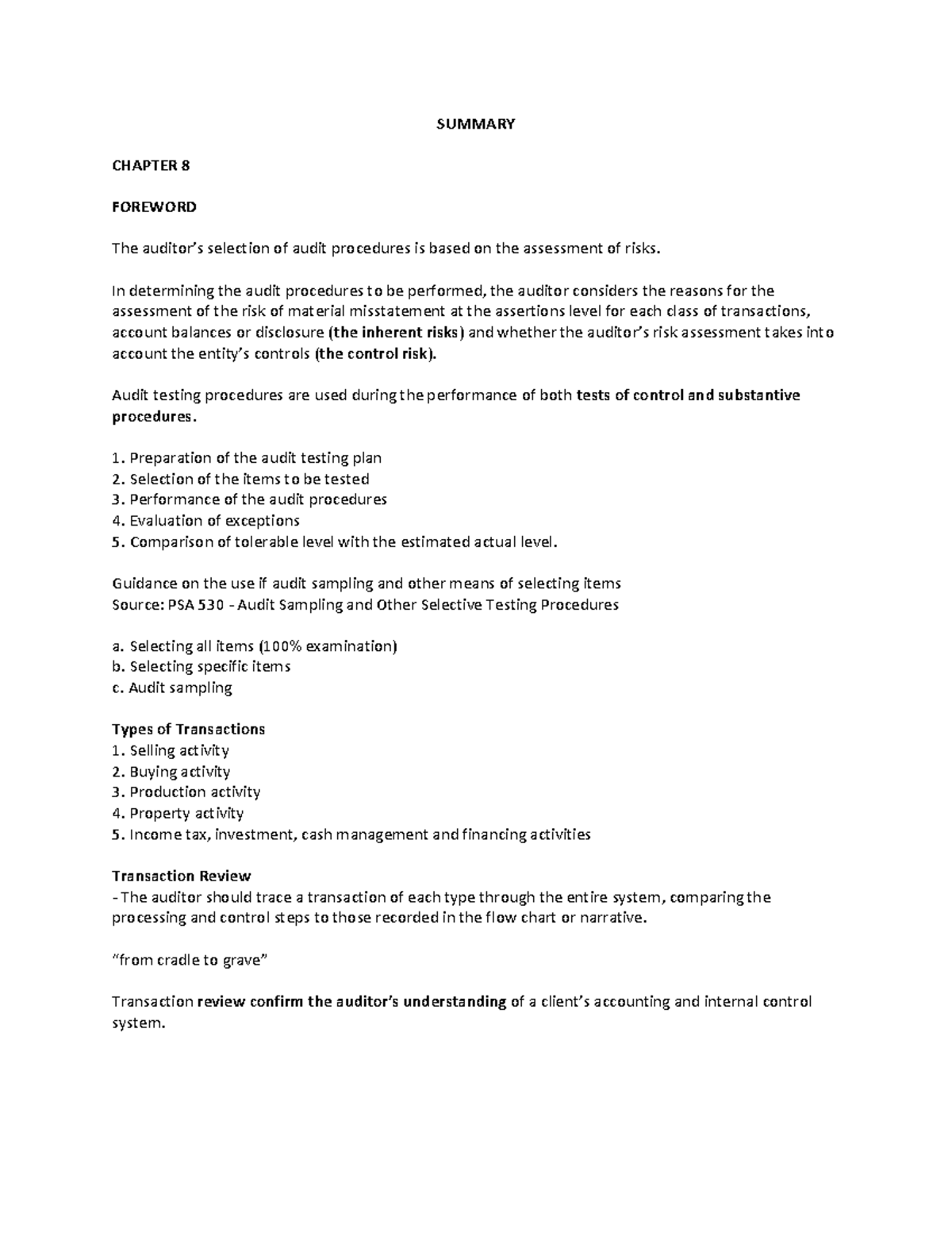 Tests-OF- Control- Audit- Sampling-with-summary - SUMMARY CHAPTER 8 ...