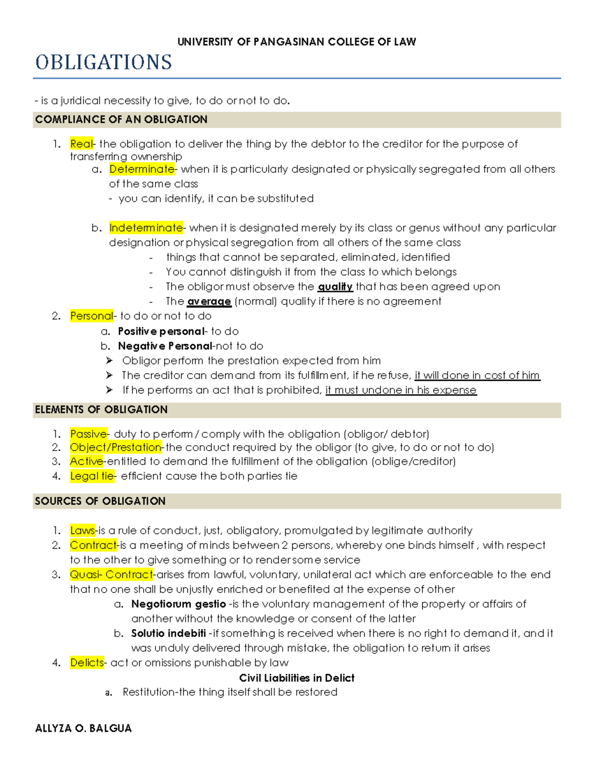 Oblicon - Obligation and Contracts - OBLIGATIONS is a juridical ...