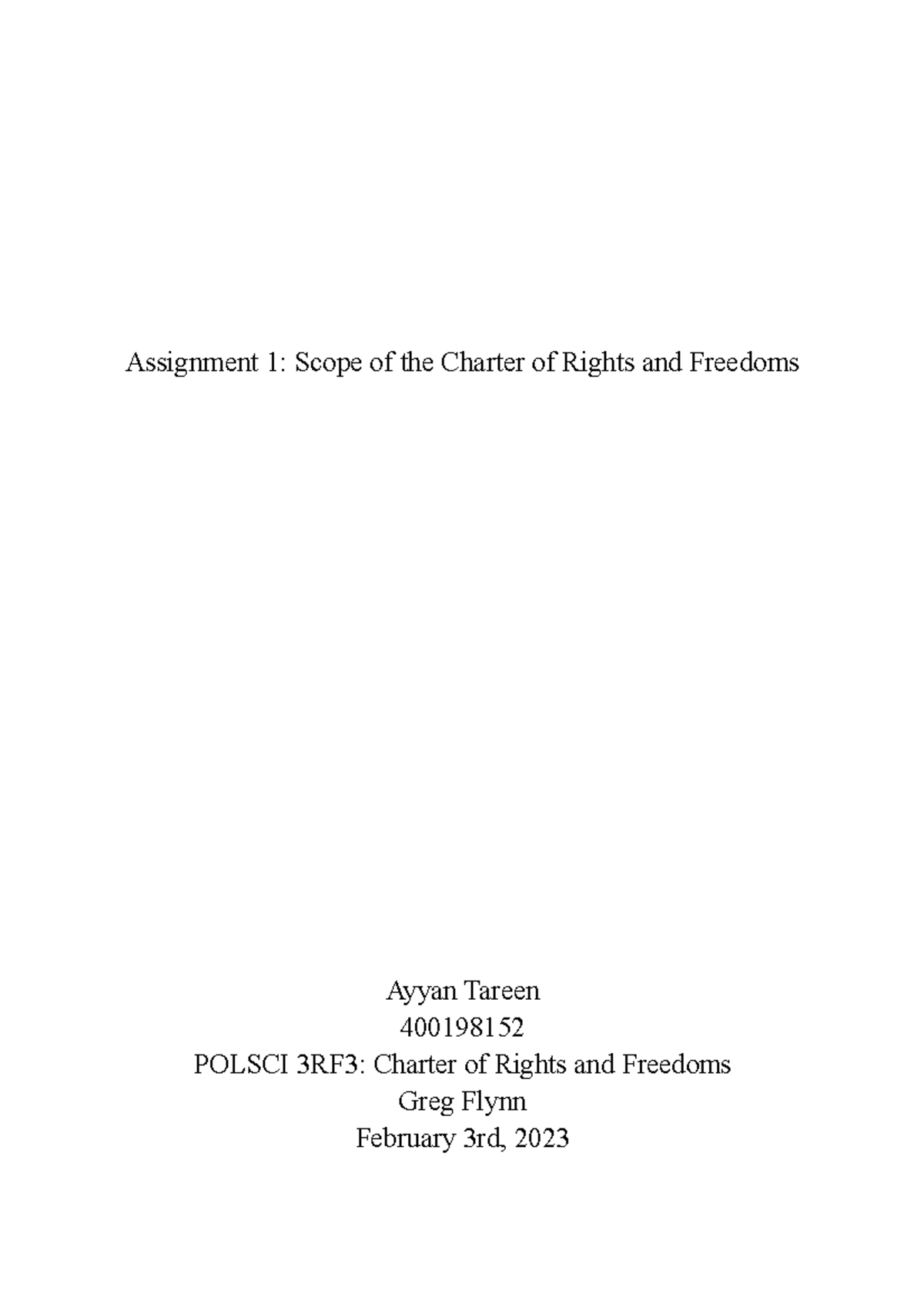 Assignment 1 Scope of the Charter - Assignment 1: Scope of the Charter ...