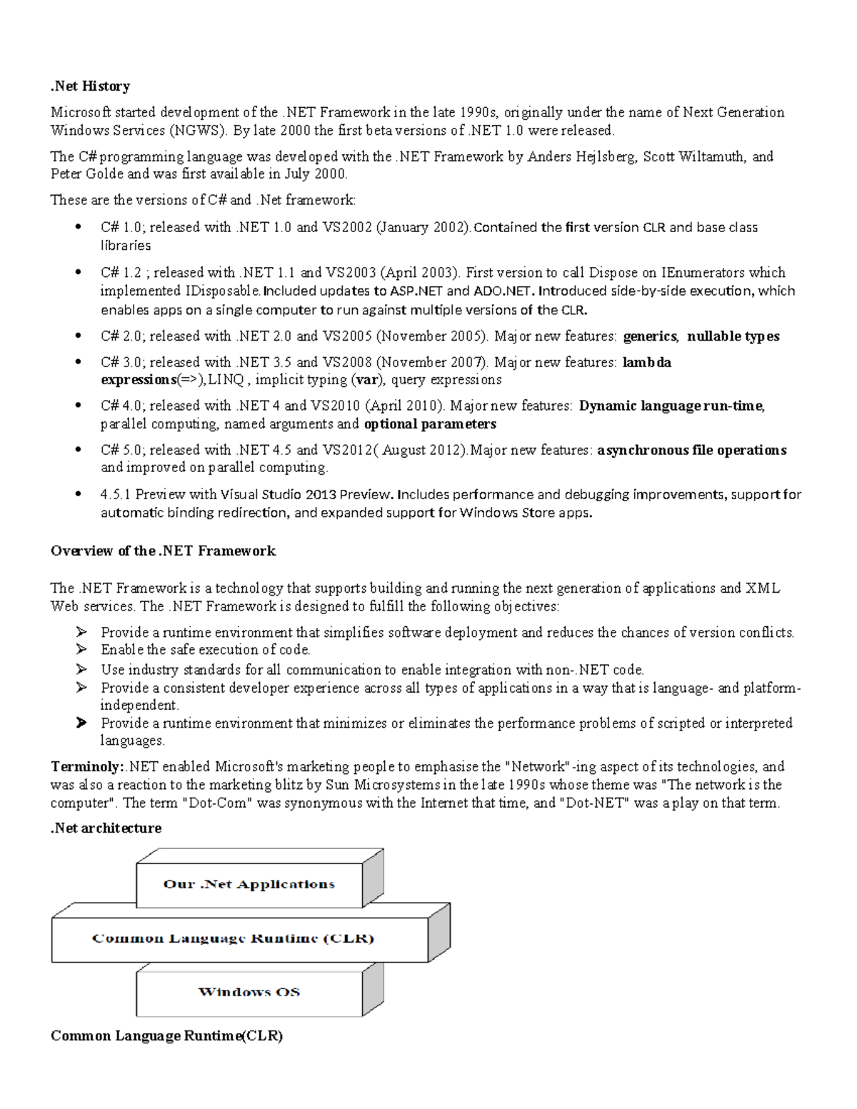 Notes 2016 - aaaaa - .Net History Microsoft started development of the ...