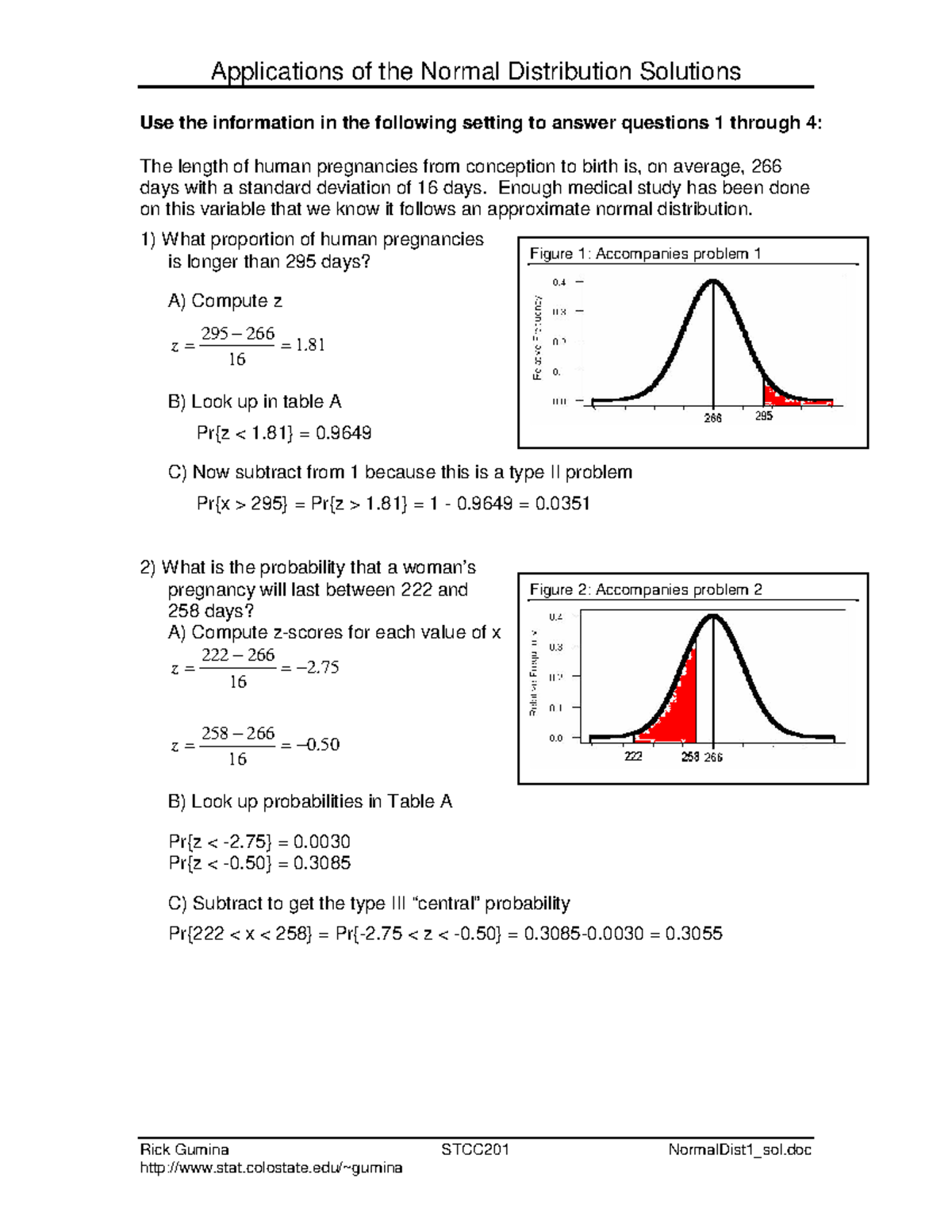 Normal Dist 1 sol - Applications of the Normal Distribution Solutions ...