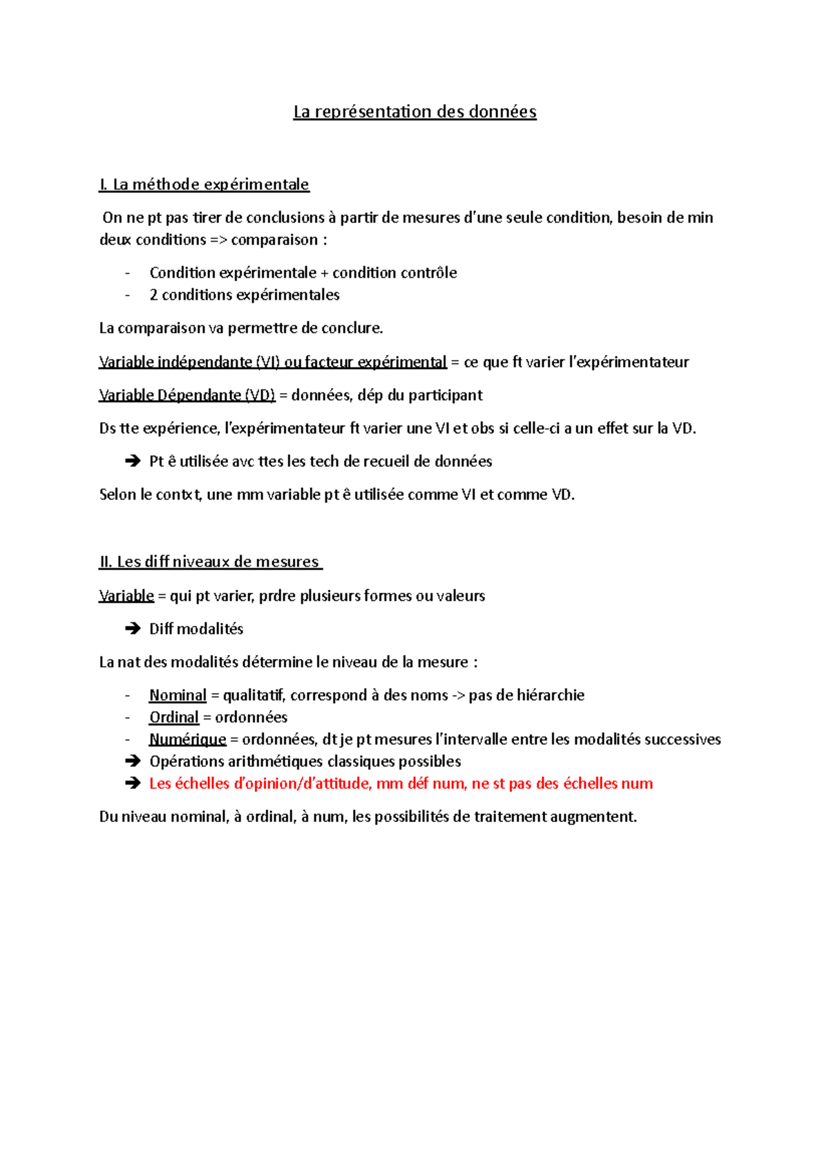 La représentation des données - La méthode expérimentale On ne pt pas ...