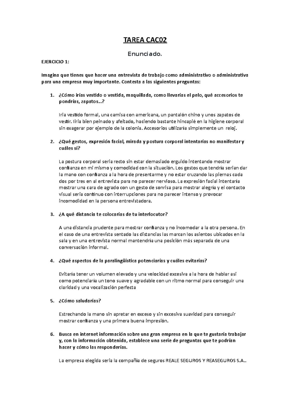 Bermudez FATA Alberto CAC02 Tarea - TAREA CAC Enunciado. EJERCICIO 1: Imagina que tienes que ...