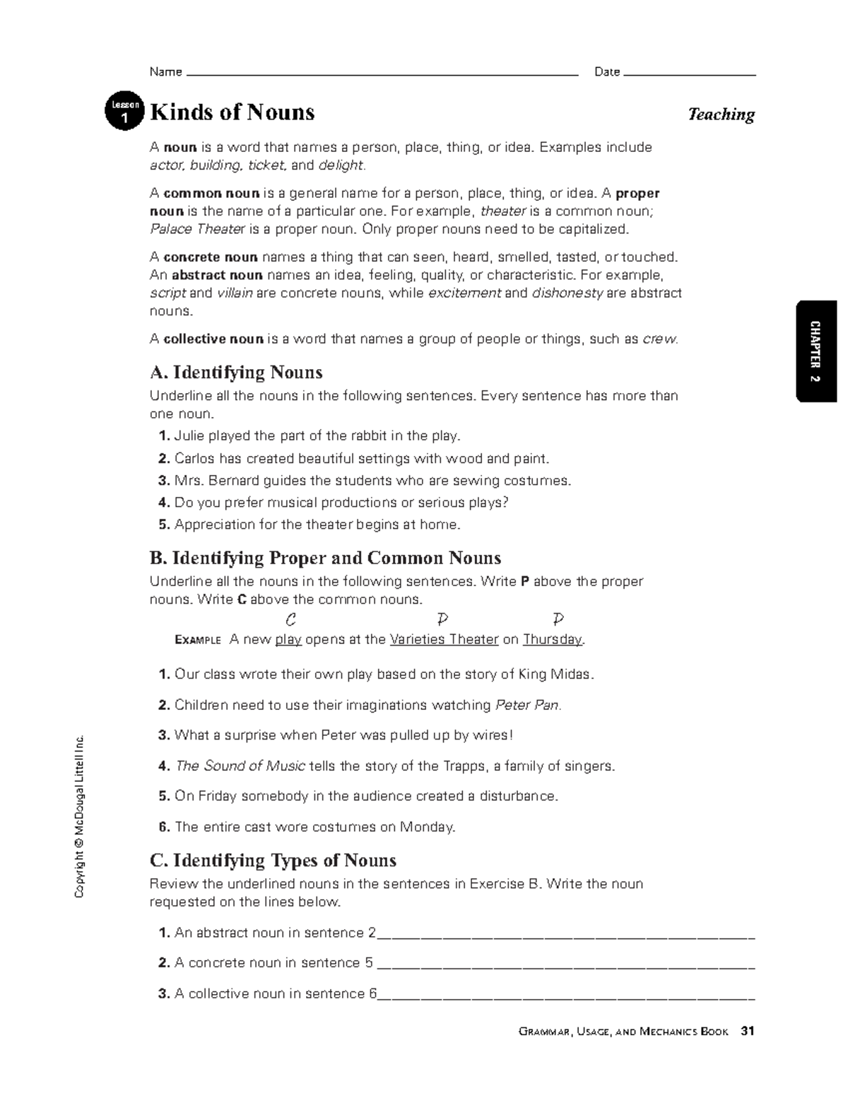 Types of nouns in English Grammar - A noun is a word that names a ...