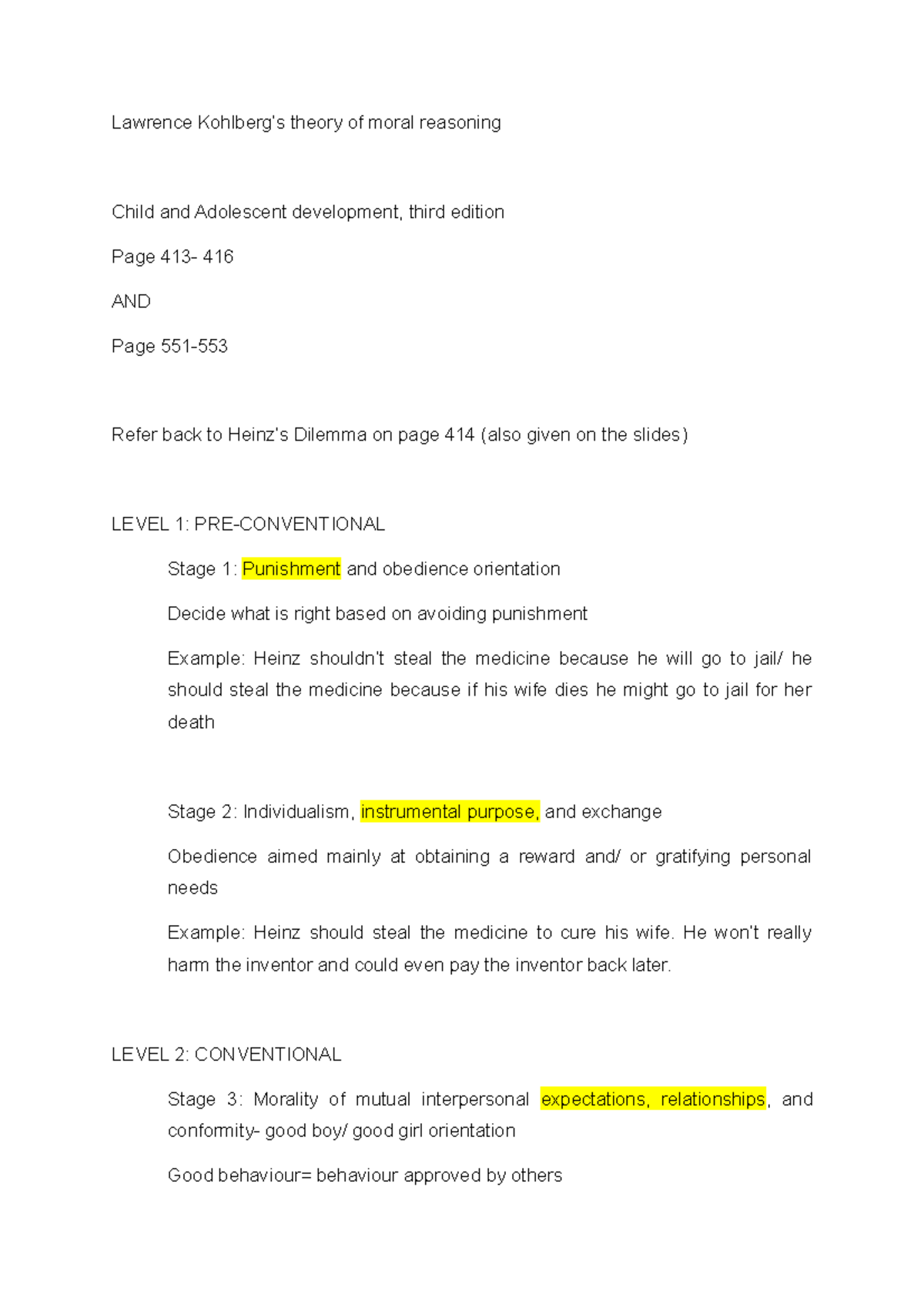 Kohlberg's theory with all stages and examples - Lawrence Kohlberg’s ...