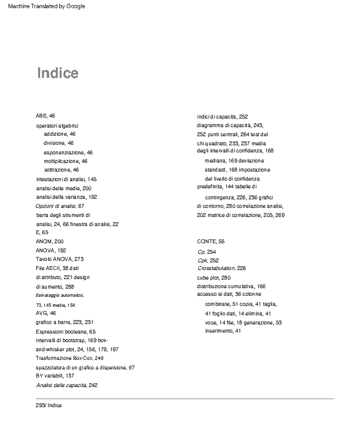 Statgraphics manuale ENG-7 - Indice Tavolo ANOVA, 273 CONTE, 55 File ...