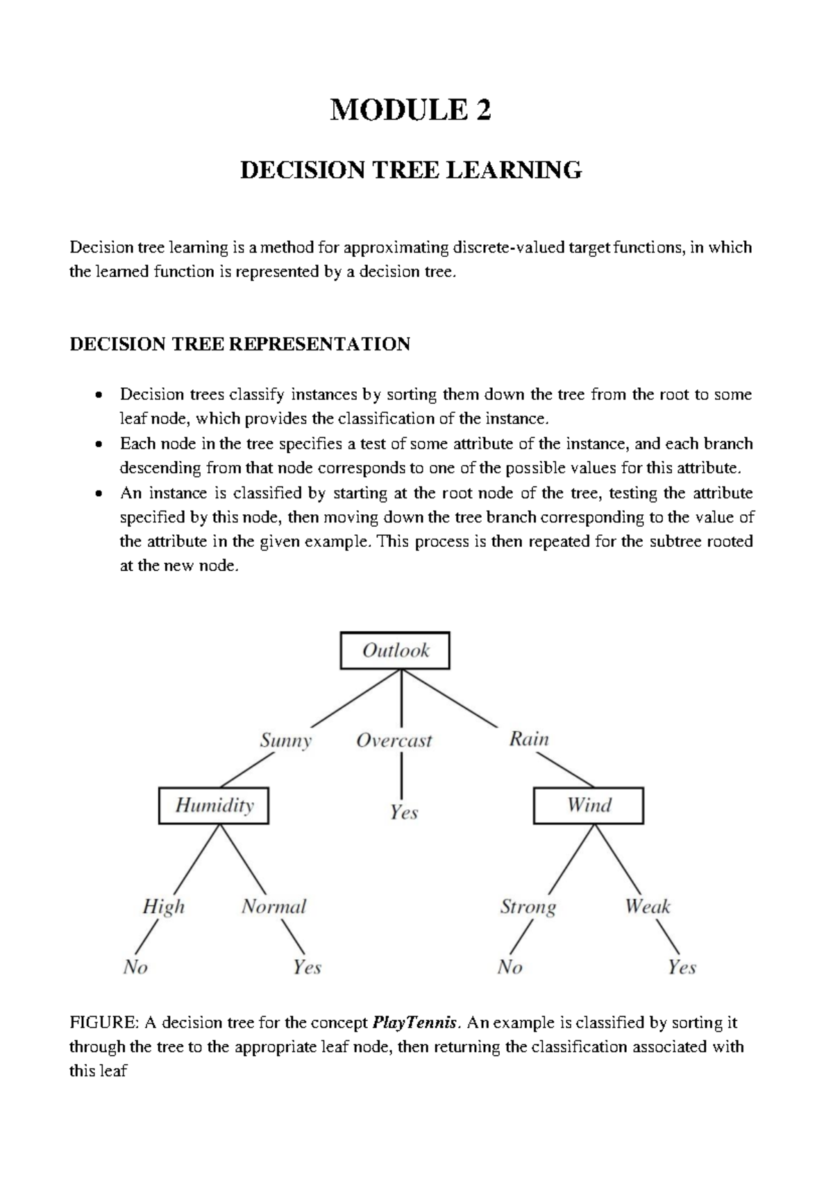 Ml Unit 2 Ml Unit 2 Module 2 Decision Tree Learning Decision Tree Learning Is A Method For