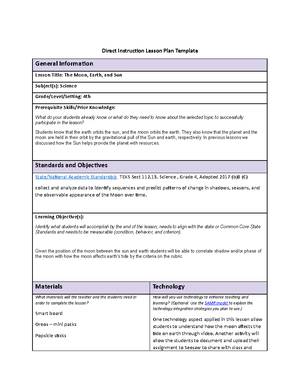 WGU C108 Task 1 - GENERAL INFORMATION Lesson Title & Subject(s ...