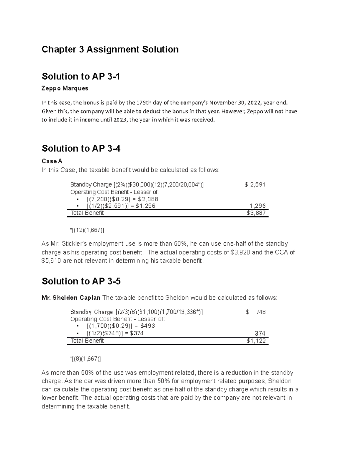 Ch3 Assignment Solution - Chapter 3 Assignment Solution Solution to AP 3- Zeppo Marques In this ...
