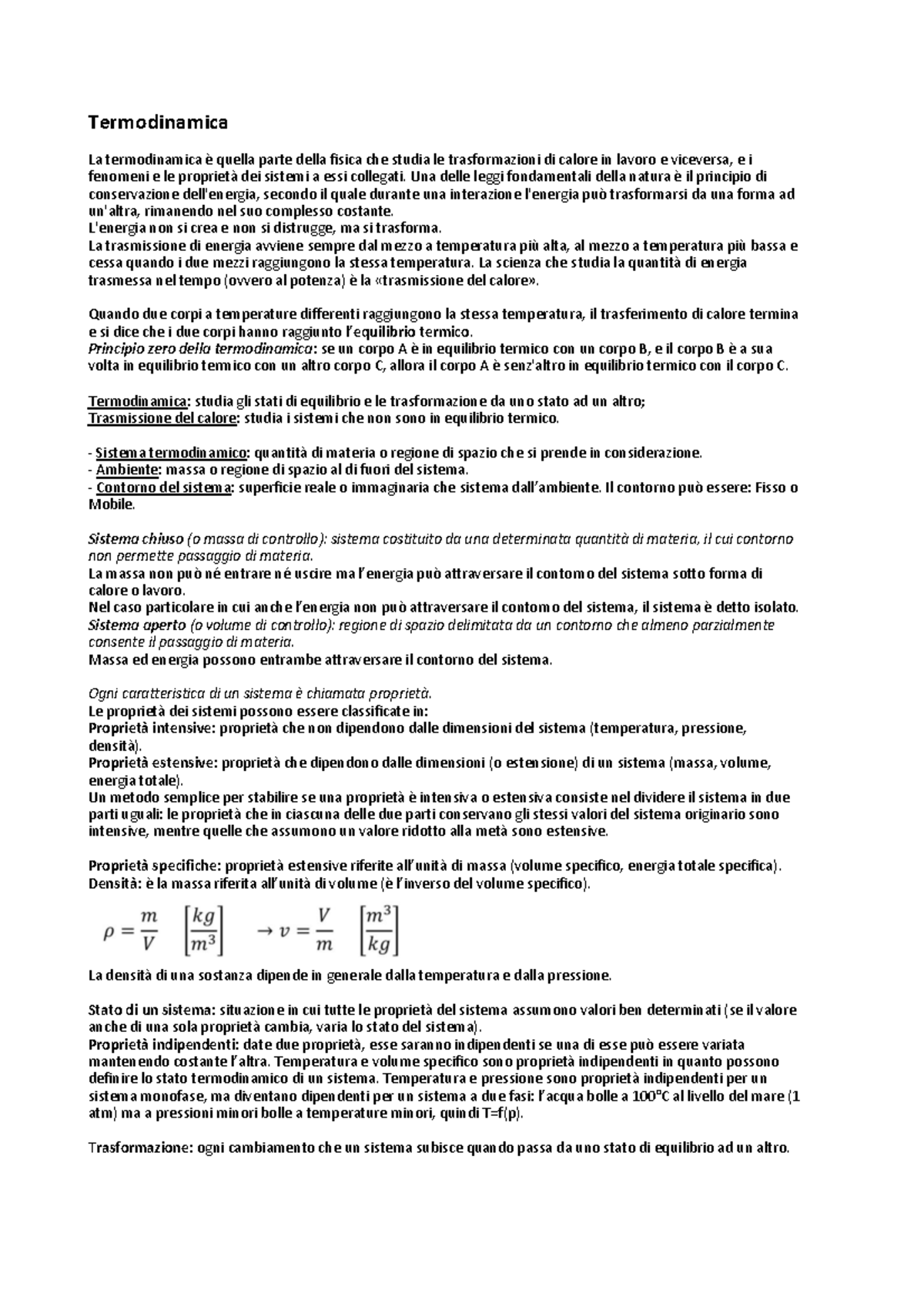 Appunti termodinamica - fisica tecnica - Termodinamica La termodinamica ...