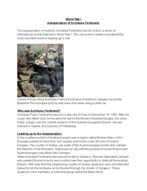 Causes of World War I Overview - Causes of World War I There were many ...