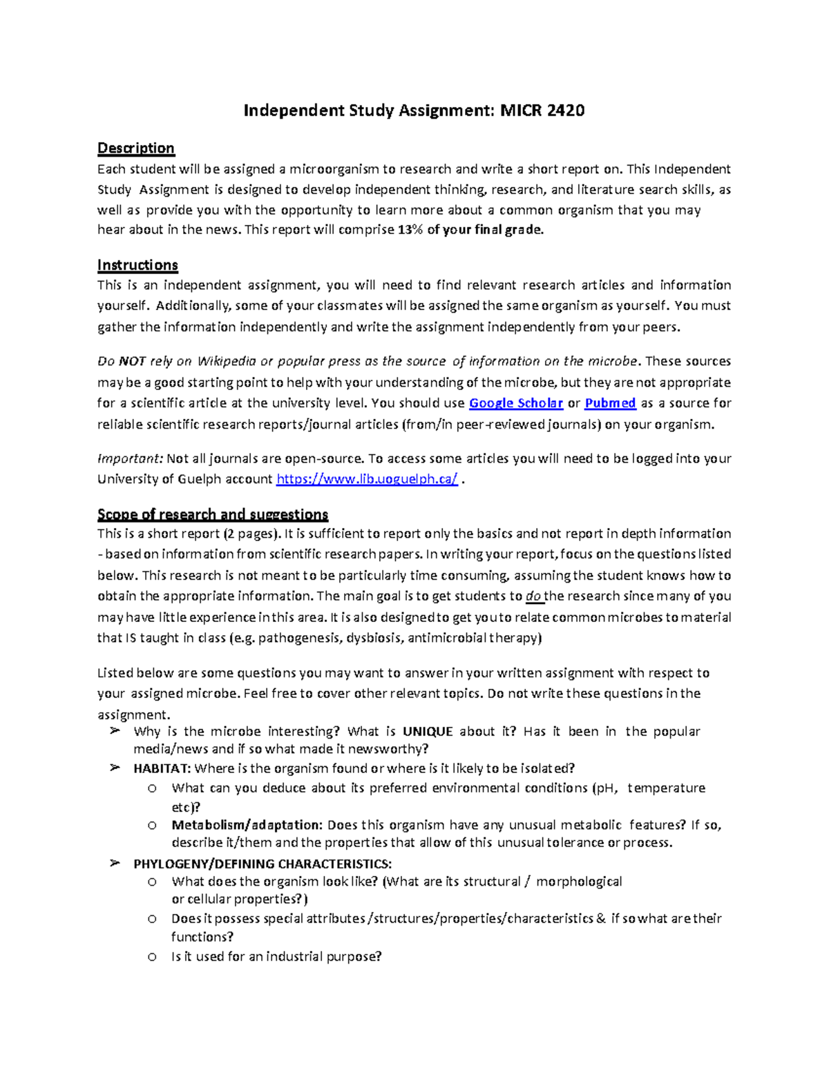 Independent Study Assignment - This Independent Study Assignment is designed to develop ...