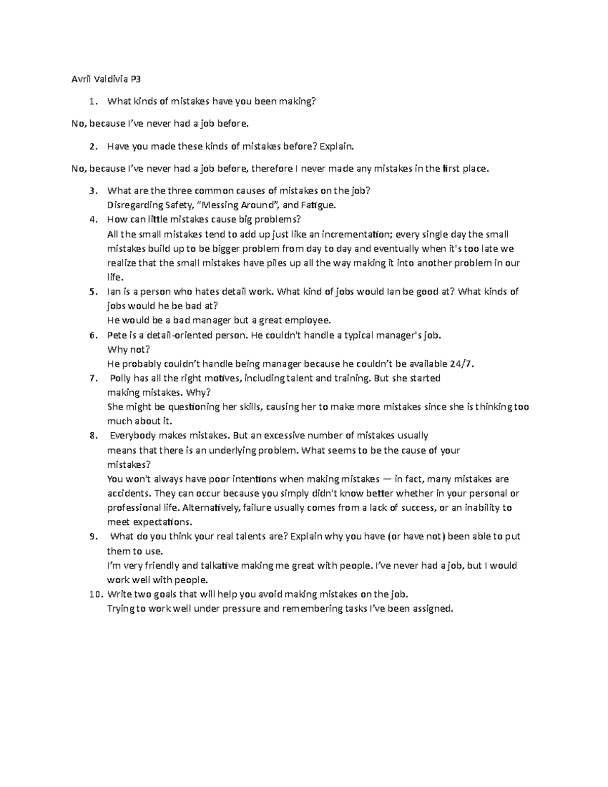 1272023 yay - lol - Avril Valdivia P What kinds of mistakes have you ...