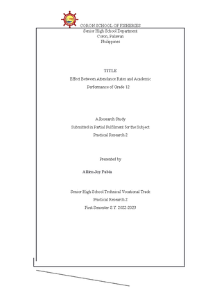 Research-format 1 - Research Format - EFFECT BETWEEN ATTENDANCE RATES ...