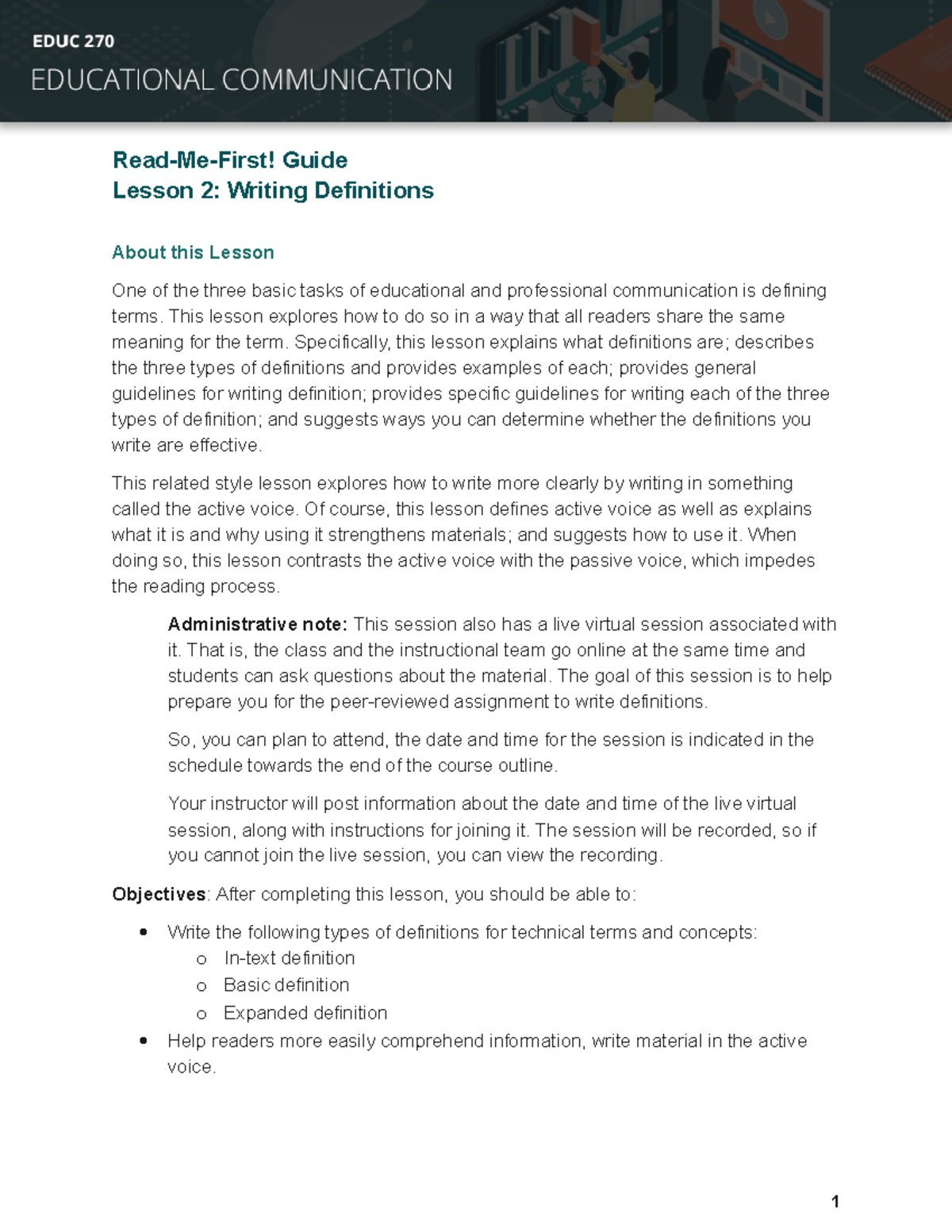 Read me first - Lesson 2 - Read-Me-First! Guide Lesson 2: Writing ...