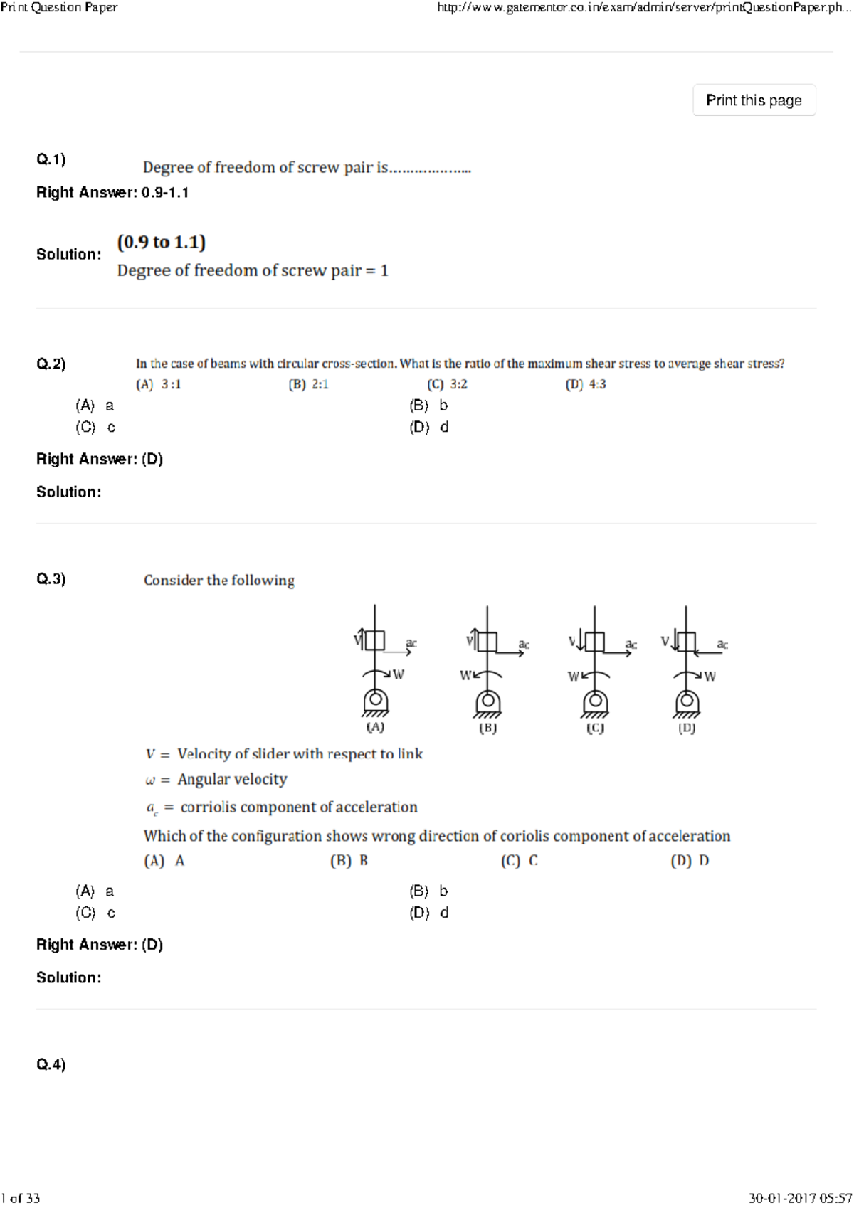 Combo Test (TOM + SOM + MD + EM + Aptitude) - Print this page Q) Right ...