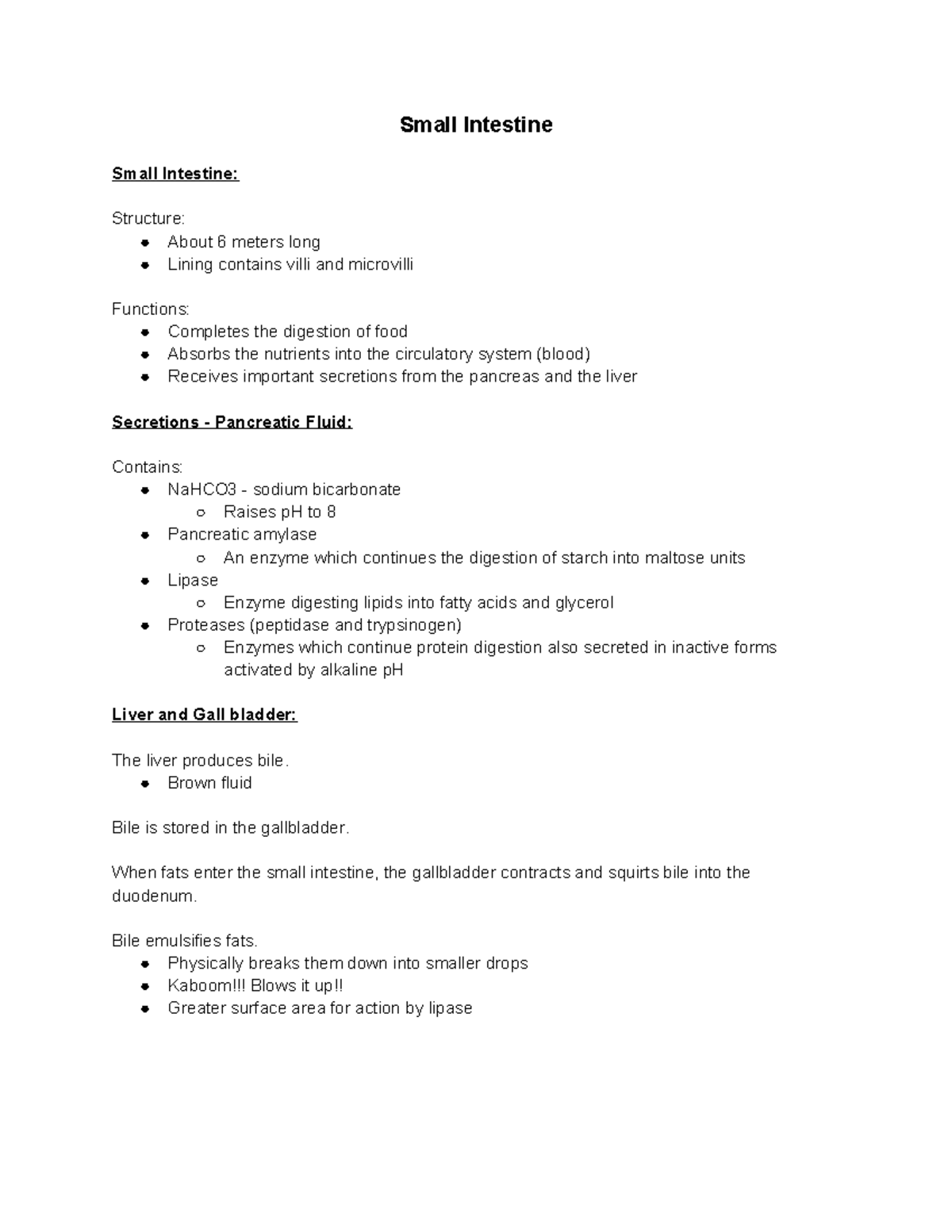 6 Digestive System - Small Intestine - Small Intestine Small Intestine ...