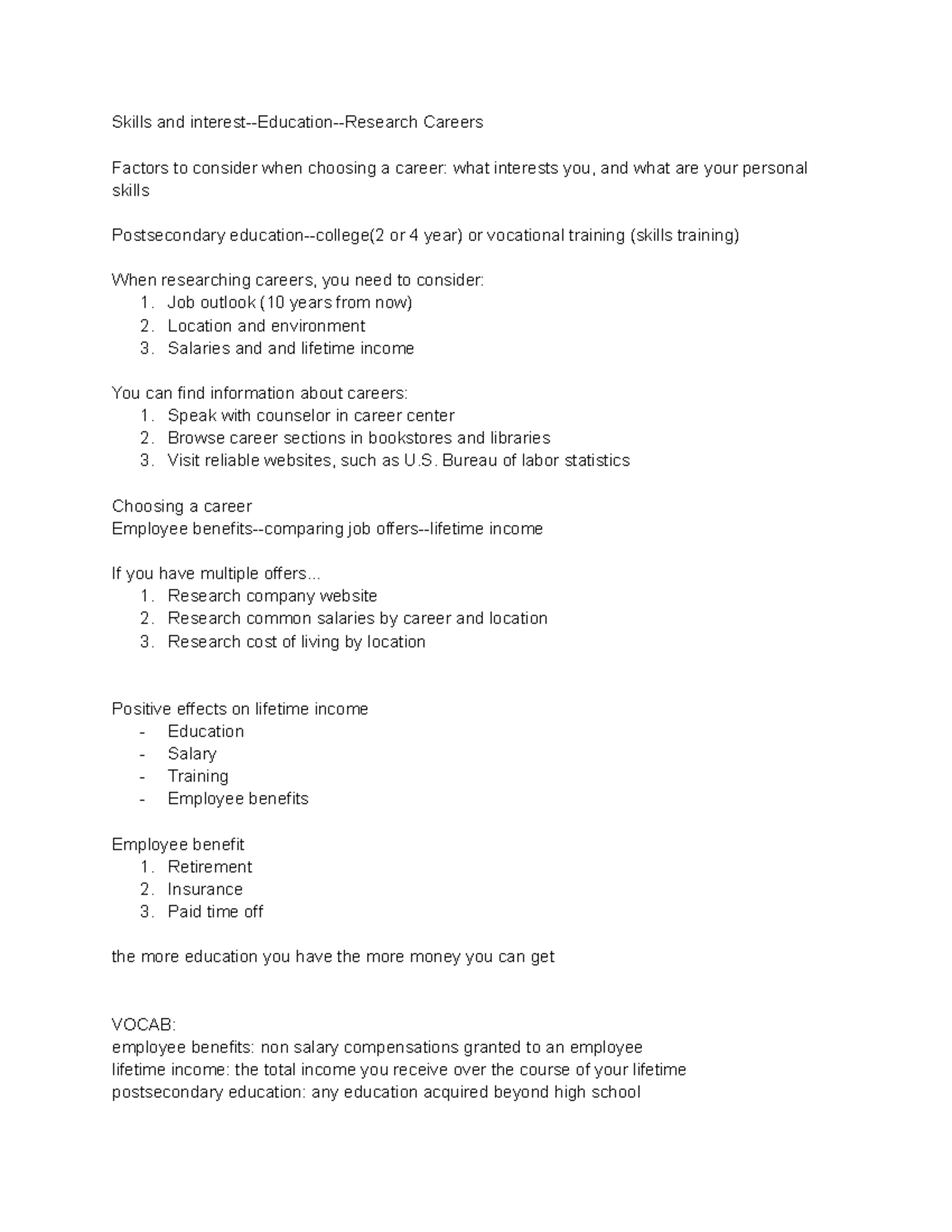 Intro to economics-Careers, Salaries, and Lifetime Income - Skills and ...