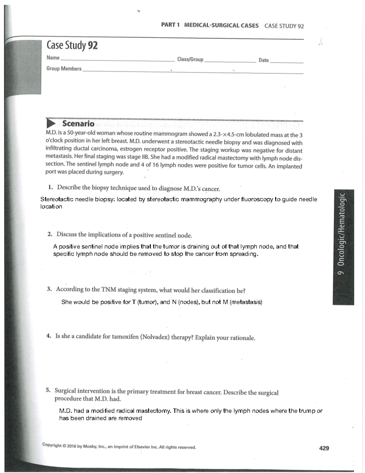 Breast cancer case study - Stereotactic needle biopsy: located by ...