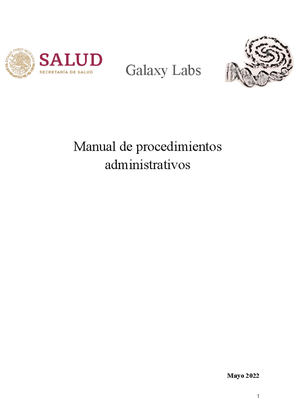 Manual de procedimientos administrativos - Galaxy Labs Manual de procedimientos administrativos ...