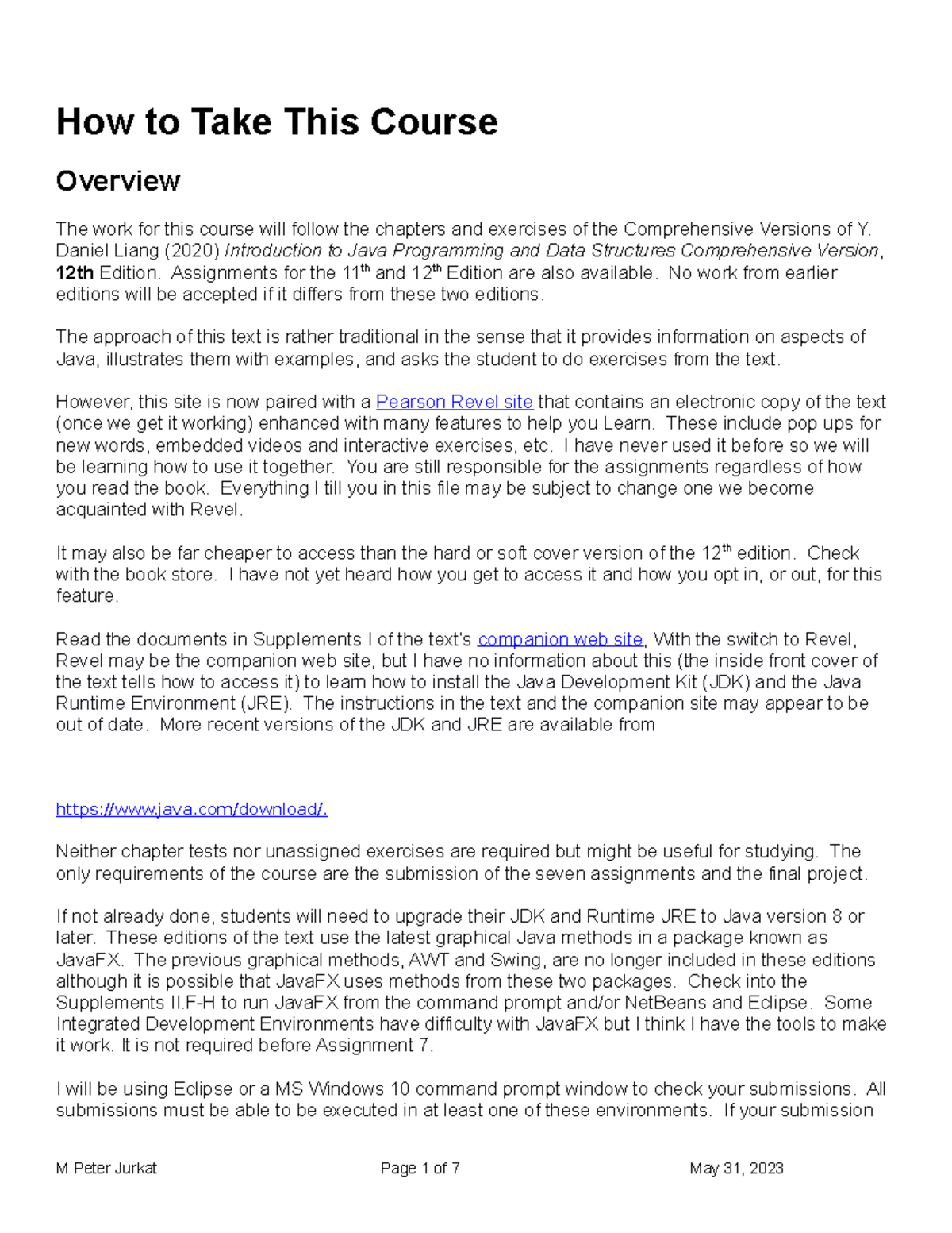 CS501HTo2021Fall - Schedule - Overview The work for this course will ...