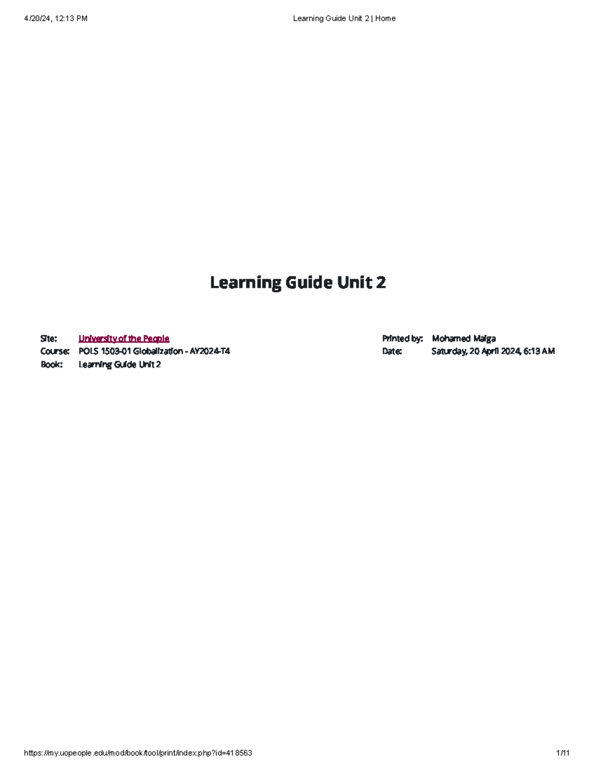 Learning Guide Unit 2 Home Learning Guide Unit 2 Site University Of The People Course Pols 
