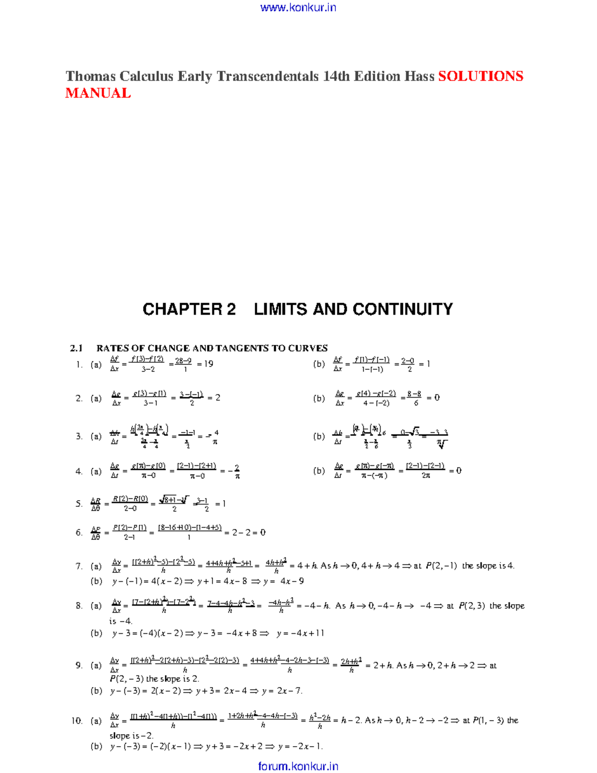 Solutions Thomas Calculus 14th Edition [konkur - Thomas Calculus Early ...
