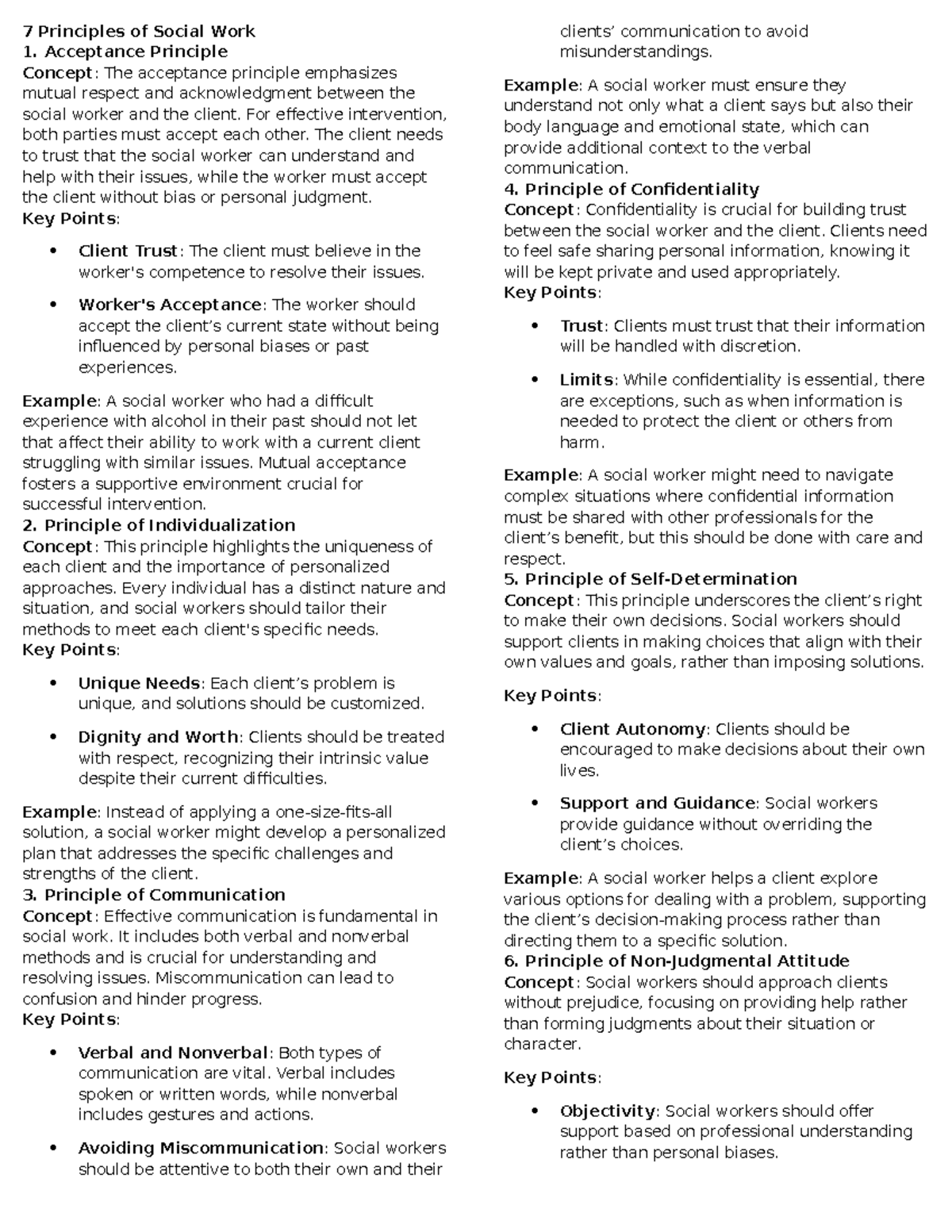 7 Principles of Social Work - 7 Principles of Social Work Acceptance ...